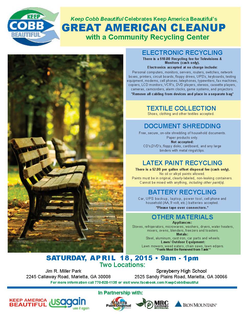 Keep Cobb Beautiful Celebrates Earth Day with Community Recycling ...